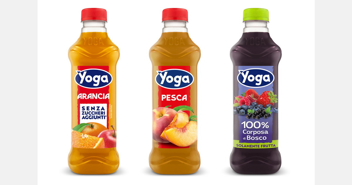 Nuova forma e nuova immagine per la gamma di frutta da bere da un litro